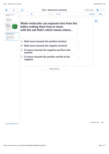 AQA Chemistry C3.4 – Giant Ionic Structures (Updated 2025 | Editable ...