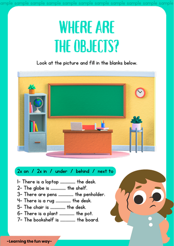 Free Prepositions of Place Worksheet | Back to School Activity Pack ...