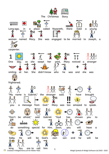 Dual coded/widgit The Christmas Story with questions for KS1, EAL and ...