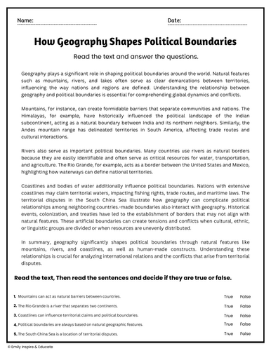 How Geography Shapes Political Boundaries Reading Comprehension ...