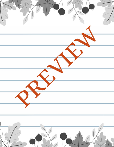 Fluttering Leaves! Stationery Pages 6 Printable Writing Papers (Color/B ...