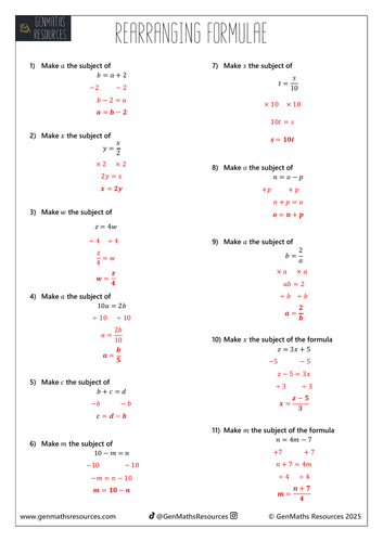 Rearranging Formula (Changing the Subject) - Maths GCSE Foundation ...