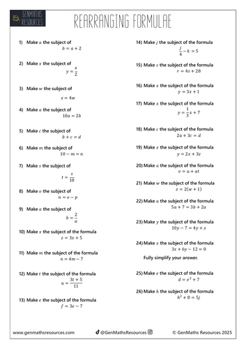 Rearranging Formula (Changing the Subject) - Maths GCSE Foundation ...