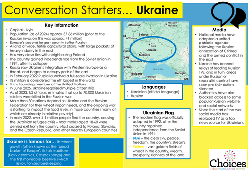 Fact Sheet – Ukraine - Conversation Starters - Key Information ...