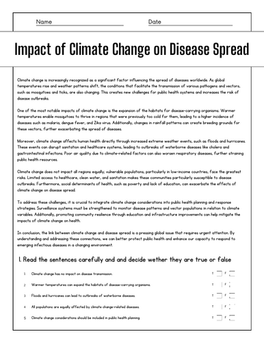Impact of Climate Change on Disease Spread: Reading Comprehension ...