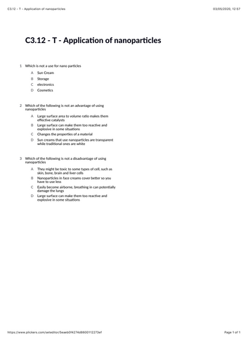AQA Chemistry C3.12 – Applications of Nanoparticles (Updated 2025 ...