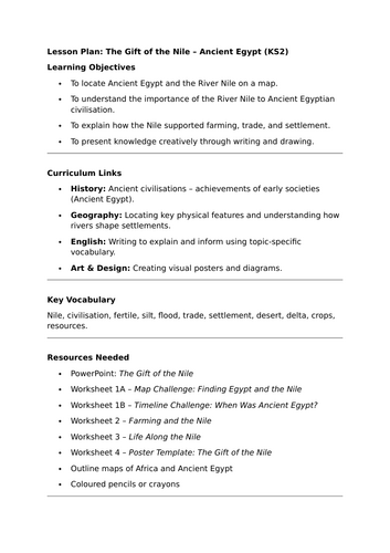 Ancient Egypt Lesson Pack for KS2 – The Gift of the Nile PowerPoint and ...