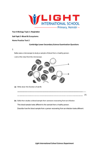 Year 8 Biology-Blood and Respiration | Teaching Resources