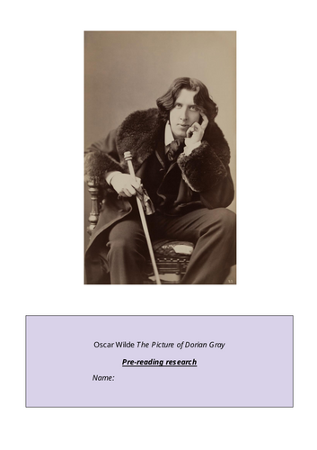 Pre-reading Context Research: Oscar Wilde/The Picture of Dorian Gray ...