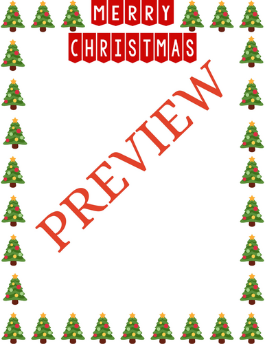 O, Christmas Trees! Stationery Pages 6 Printable Writing Papers (Color ...