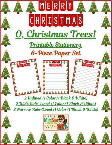 O, Christmas Trees! Stationery Pages 6 Printable Writing Papers (Color ...