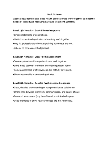 AAQ Level 3 Health and Social Care Unit 1 Human Lifespan 1.19 ...