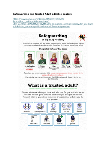 Safeguarding DSL and 'Trusted Adult' Posters | Teaching Resources