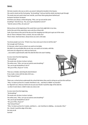 Two Lessons - Writing a Michael Rosen Poem (Year 8) | Teaching Resources