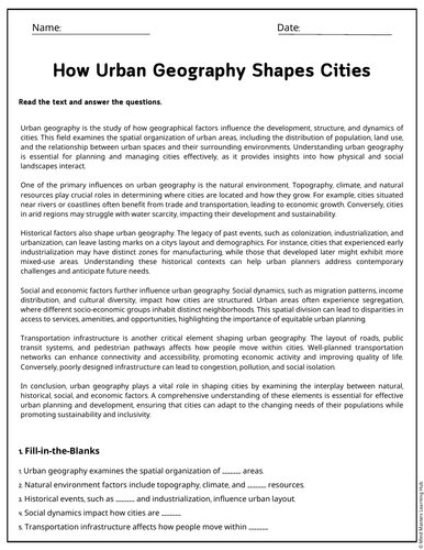 How Urban Geography Shapes Cities Reading Comprehension Passages ...