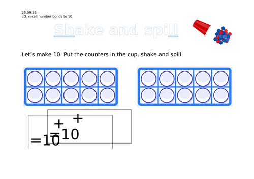 Shake and spill (number bonds to 10) | Teaching Resources