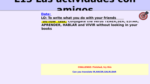 AQA GCSE Spanish Unit 1 Lesson 13 Las actividades con amigos | Teaching ...