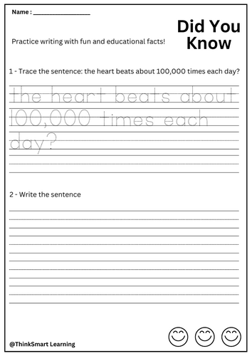 Write the Sentence Worksheets, Handwriting | Teaching Resources