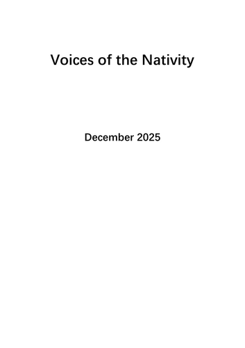 Nativity Play - Voices of the Nativity (8-11) | Teaching Resources