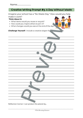 Change the World Reflective Writing Prompts (Empathy & Leadership ...