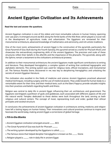 Ancient Egyptian Civilization and Its Achievements Reading ...