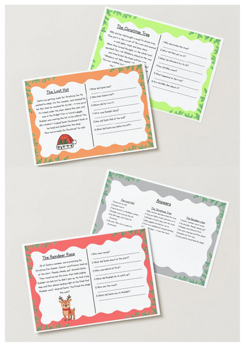 KS1 Christmas Reading Comprehension Pack – 3 Festive Stories with Answers (Pack 1) | Teaching ...