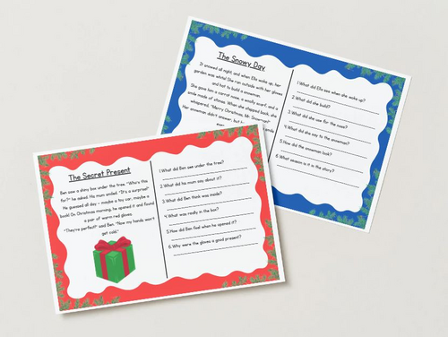 KS1 Christmas Reading Comprehension Pack – 3 Festive Stories with ...