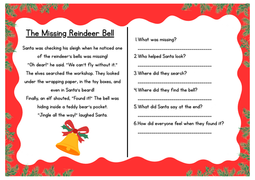 KS1 Christmas Reading Comprehension Pack – 3 Festive Stories with ...