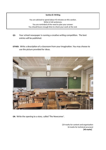 GCSE AQA English Lang Paper 1 Creative writing 2 pieces of grade 9 ...