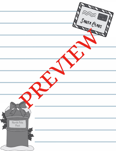 FREE! Letters to Santa! Christmas Stationery Printable Papers (Color/B ...