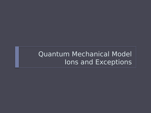 Quantum Mechanical Model - Ions and Exceptions (Animated Chemistry ...