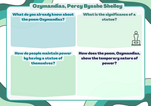 AQA Ozymandias, Percy Shelley Study/ Revision Booklet | Teaching Resources