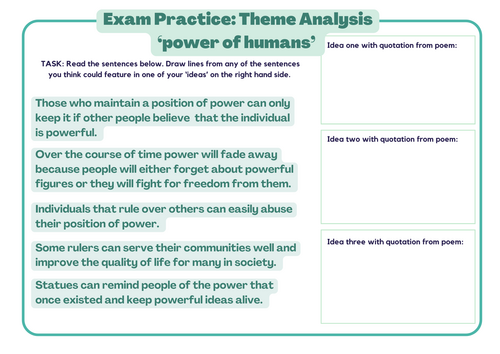 AQA Ozymandias, Percy Shelley Study/ Revision Booklet | Teaching Resources