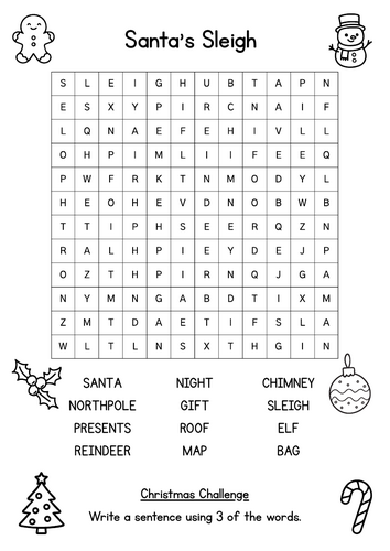 Christmas Wordsearch Pack – 6 Festive Wordsearches for KS1 & KS2 (Pack ...