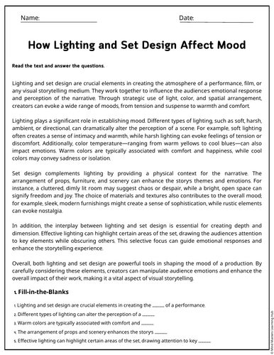 How Lighting and Set Design Affect Mood Reading Comprehension Passages ...