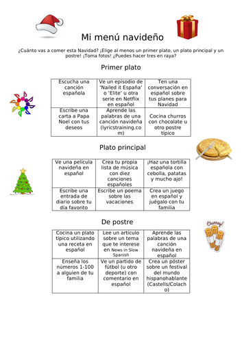 Spanish Christmas independent tasks outside of lessons | Teaching Resources