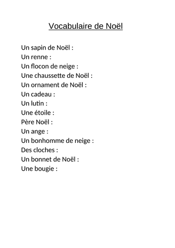 KS3/4 French Christmas vocabulary lesson - vocabulaire de Noel ...