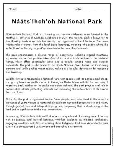 Nááts’ihch’oh National Park - Canada's National Parks Reading ...