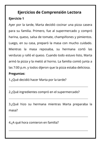 Spanish Reading Comprehension Passages | Preterite Tense Worksheets ...