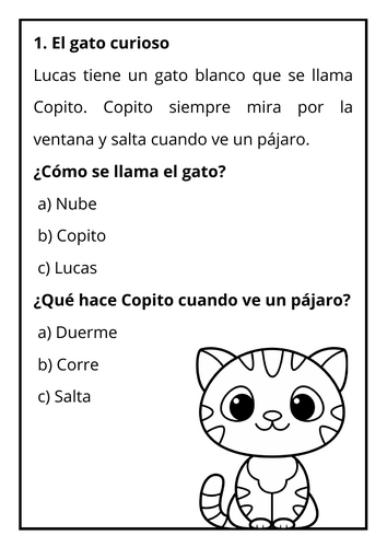10 Reading Comprehension Stories in Spanish ( Cuentos de comprensión ...