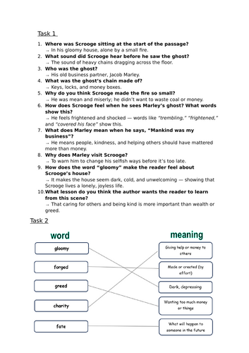 KS2 A Christmas Carol Christmas Literacy Unit – 3 Extracts ...