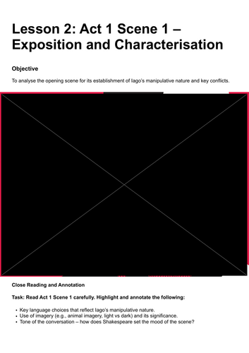 A-Level Literature - Othello Lesson 2: A1S1 – Exposition, Conflict, and Iago’s Characterisation ...