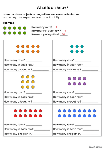 Year 1 Maths Workbook | Arrays and Repeated Addition Worksheets ...
