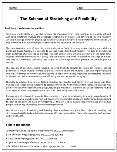 The Science of Stretching and Flexibility Reading Comprehension ...