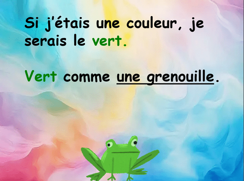 Learning colours & use of similes in French | Teaching Resources