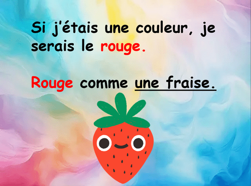 Learning colours & use of similes in French | Teaching Resources