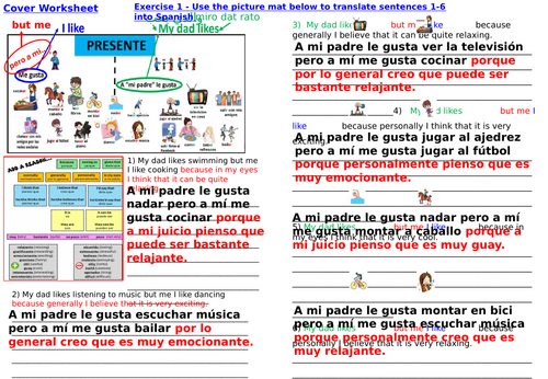 SPANISH FREE TIME COVER WORKSHEET WITH ANSWERS | Teaching Resources