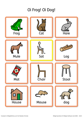 Oi Frog Oi Dog Word Symbol Mat SEN Support Colourful Semantics Language ...