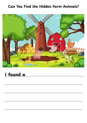Can You Find the Hidden Farm Animals? | Hidden Picture Activity for ...