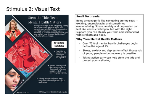 10 English – Teen Representations – Mock Exam paper 2 (short response ...
